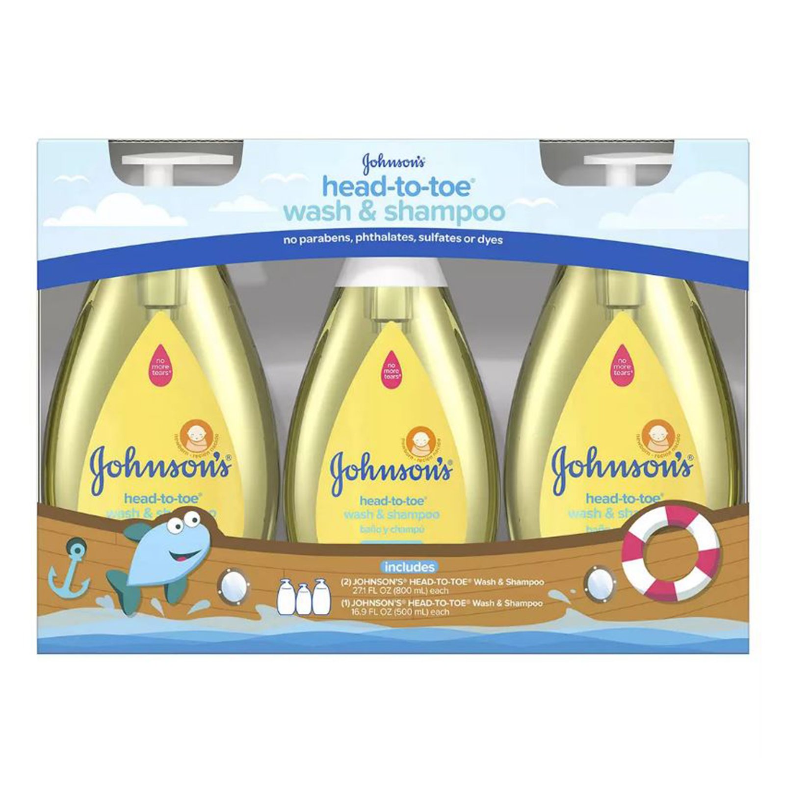 Baby Products: Johnson & Johnson head to toe 3 in 1 pack Wash & shampoo ...
